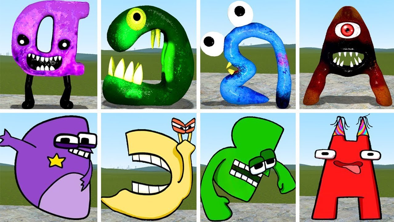 ALL ALPHABET LORE (A-Z) VS ALL NIGHTMARE ALPHABET LORE (A-Z) In Garry's ...
