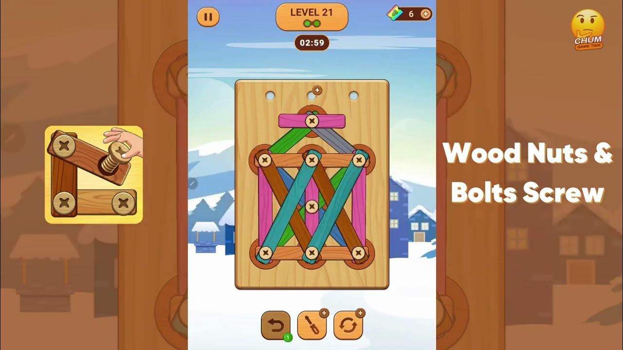 Wood Nuts & Bolts, Screw - Level 21 - Gameplay walkthrough - YouTube