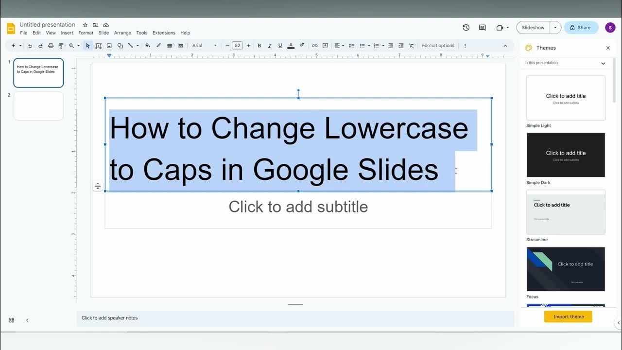 How to Change Lowercase to Caps in Google Slides - YouTube