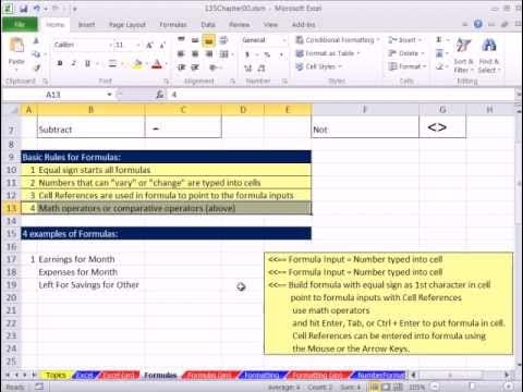 Excel 2010 Business Math 02: Formulas In Excel - YouTube