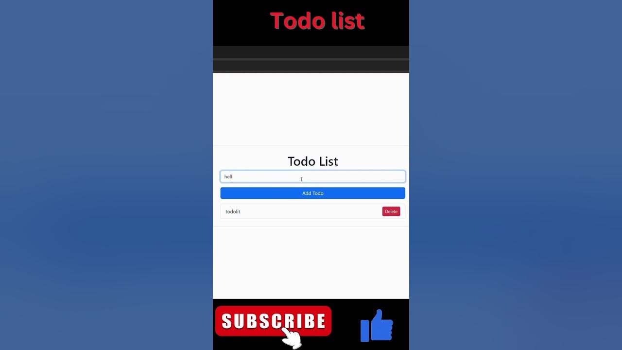 Todo List In React Codewithvsk Reactjs Coding Frontend Telugu Bootstrap Programming Youtube