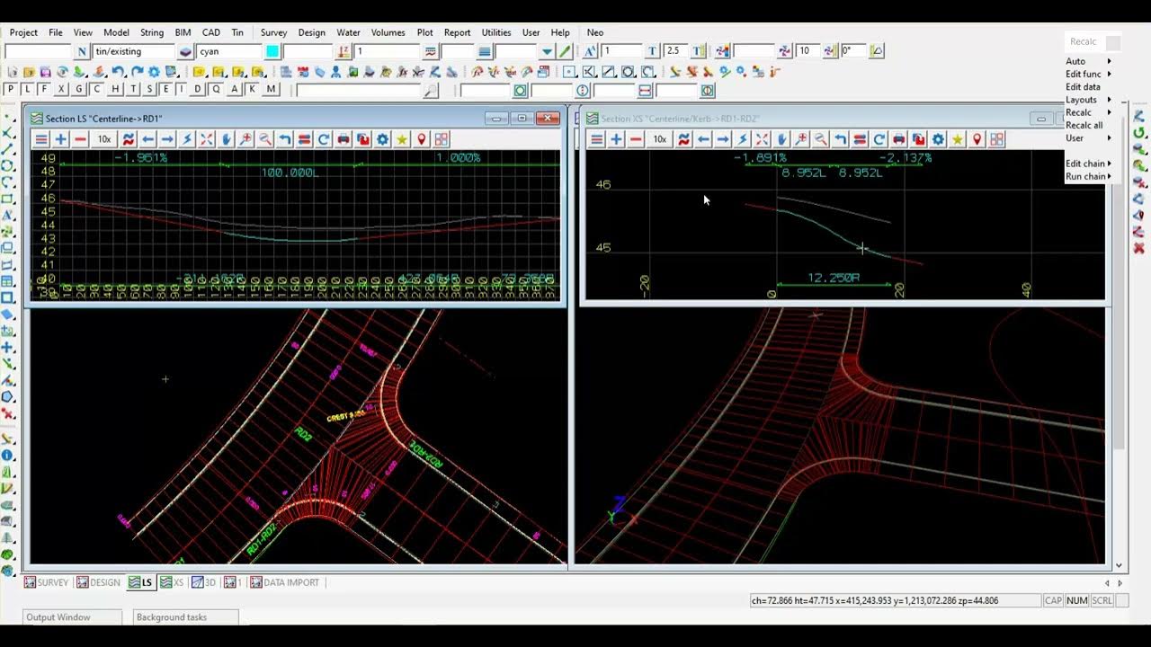 12d Model Computator Smart chainage Runchain - YouTube