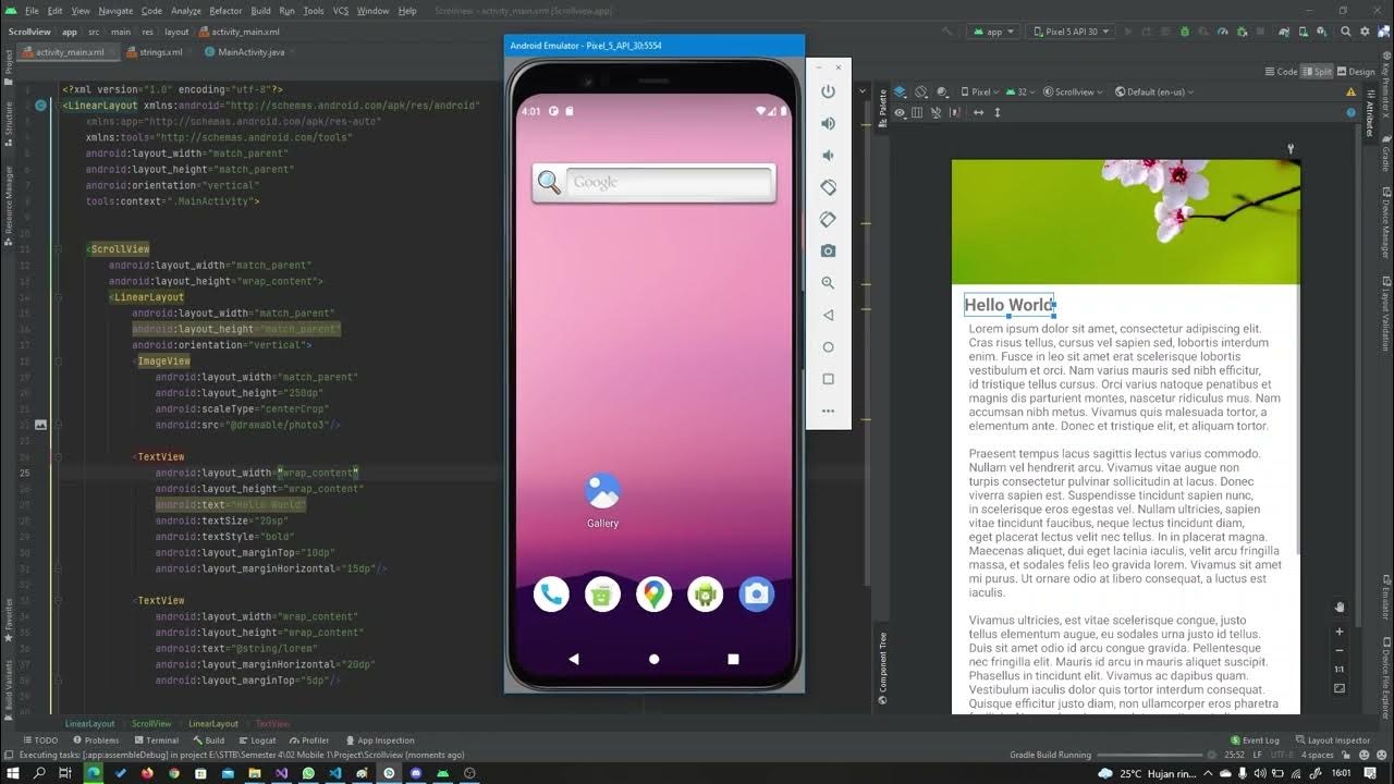 Tutorial Scrollview dan FloatingActionButton || Android Studio Indonesia - YouTube