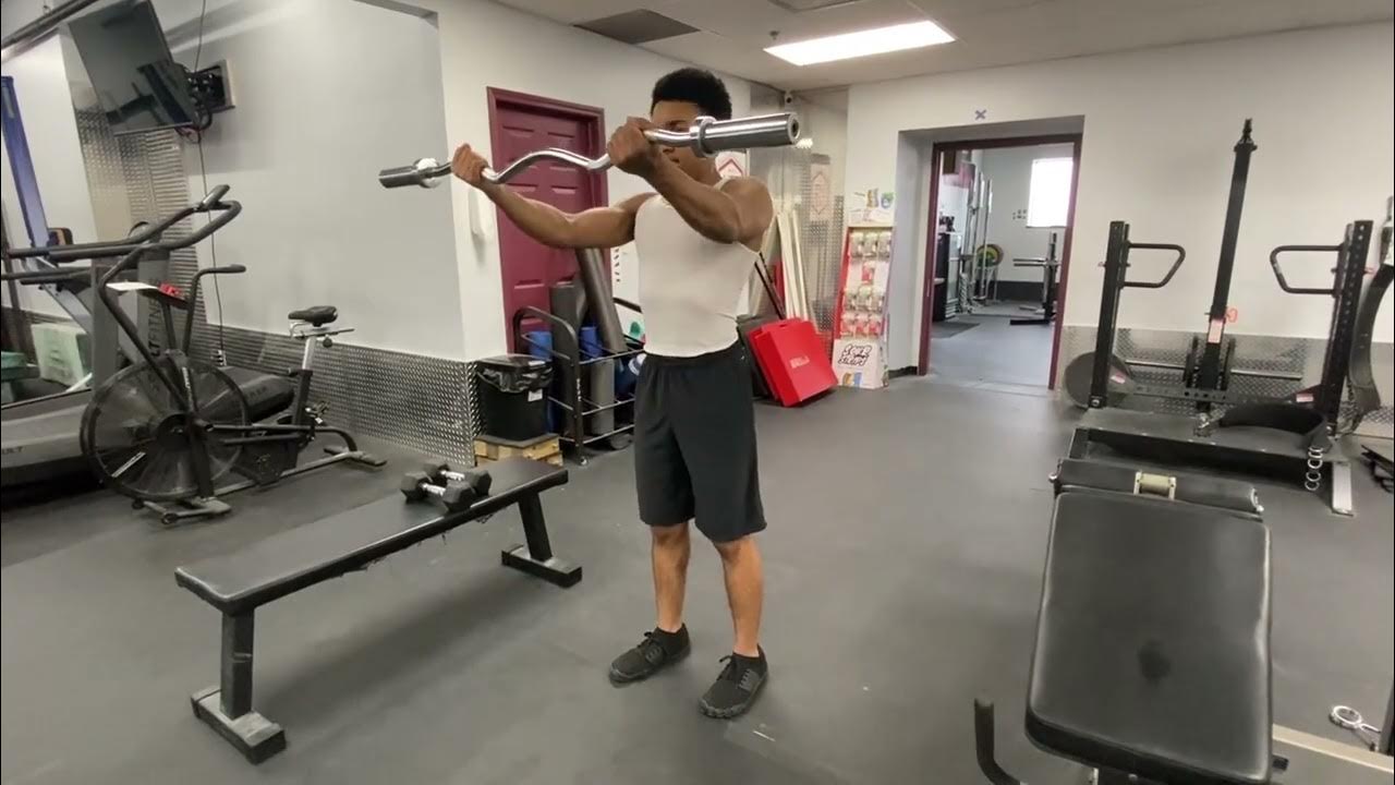 Ez Bar Front Raise - YouTube