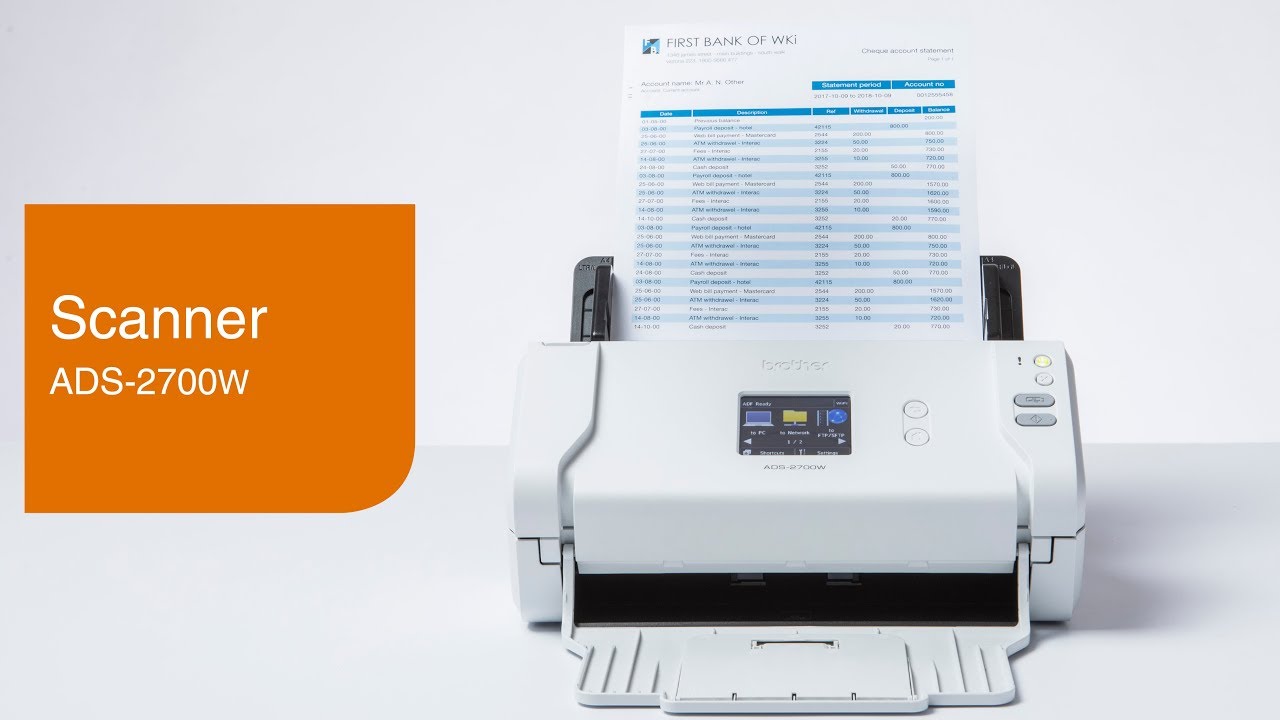 Scanner bureautique ADS-2700W | Brother - YouTube