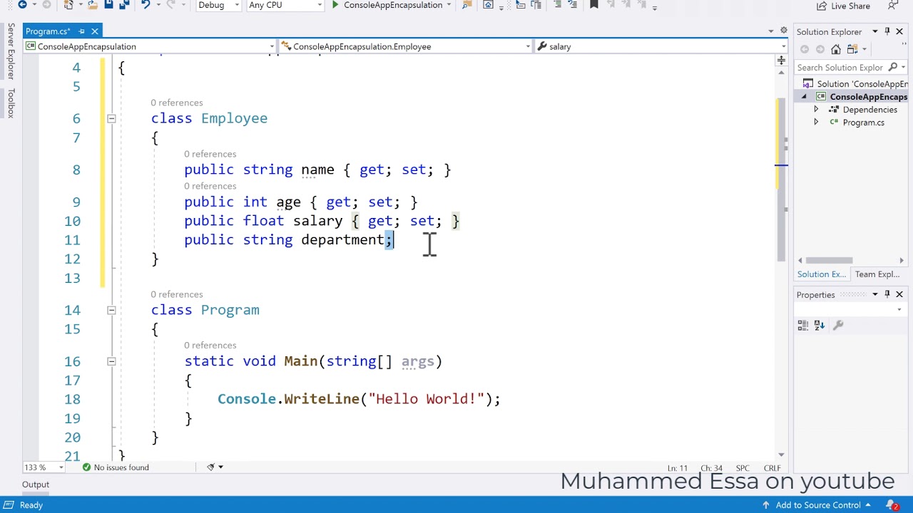 63 C C Sharp Oop Encapsulation Youtube 0543