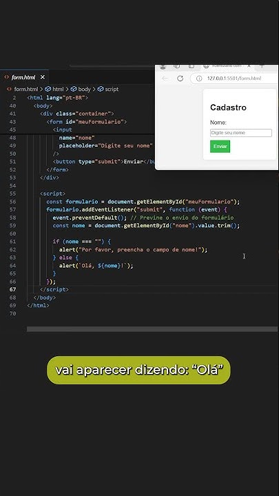 Como criar e manipular um formulário com JavaScript | #shorts - YouTube