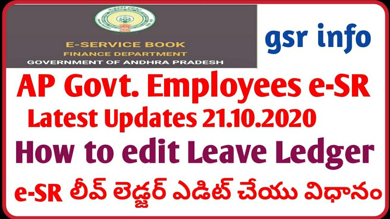 How to Edit ELs e SR Leave Ledger - YouTube