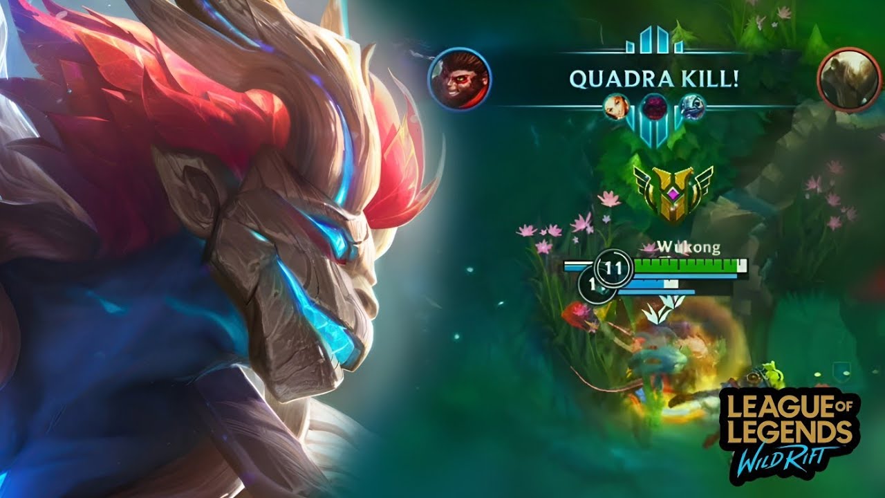 Wild Rift Wukong Quadrakill Gameplay Wukong Vs Vi Jungle Season 9