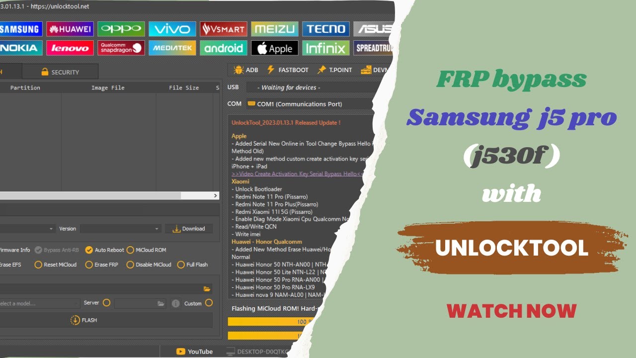 frp samsung j530f j5 pro unlock tool - YouTube