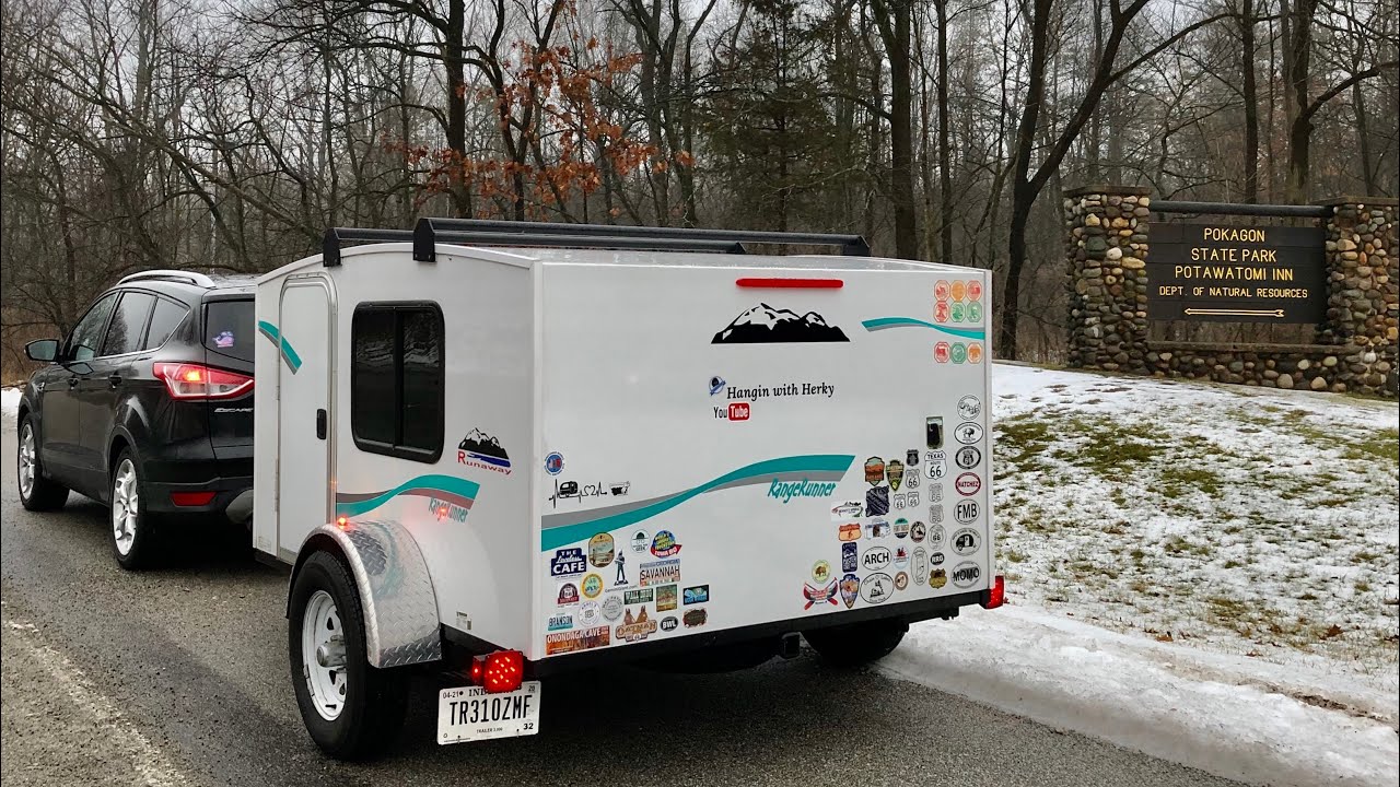 Snow Camping Pokagon State Park-Runaway Camper Adventures - YouTube