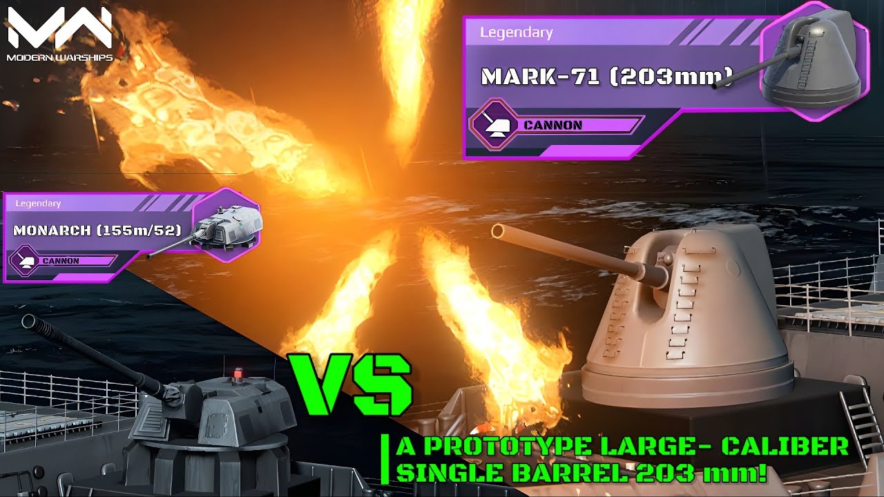 NEW Mark-71 (203mm) Cannon Gameplay & Comparison | Is Monarch (155mm ...