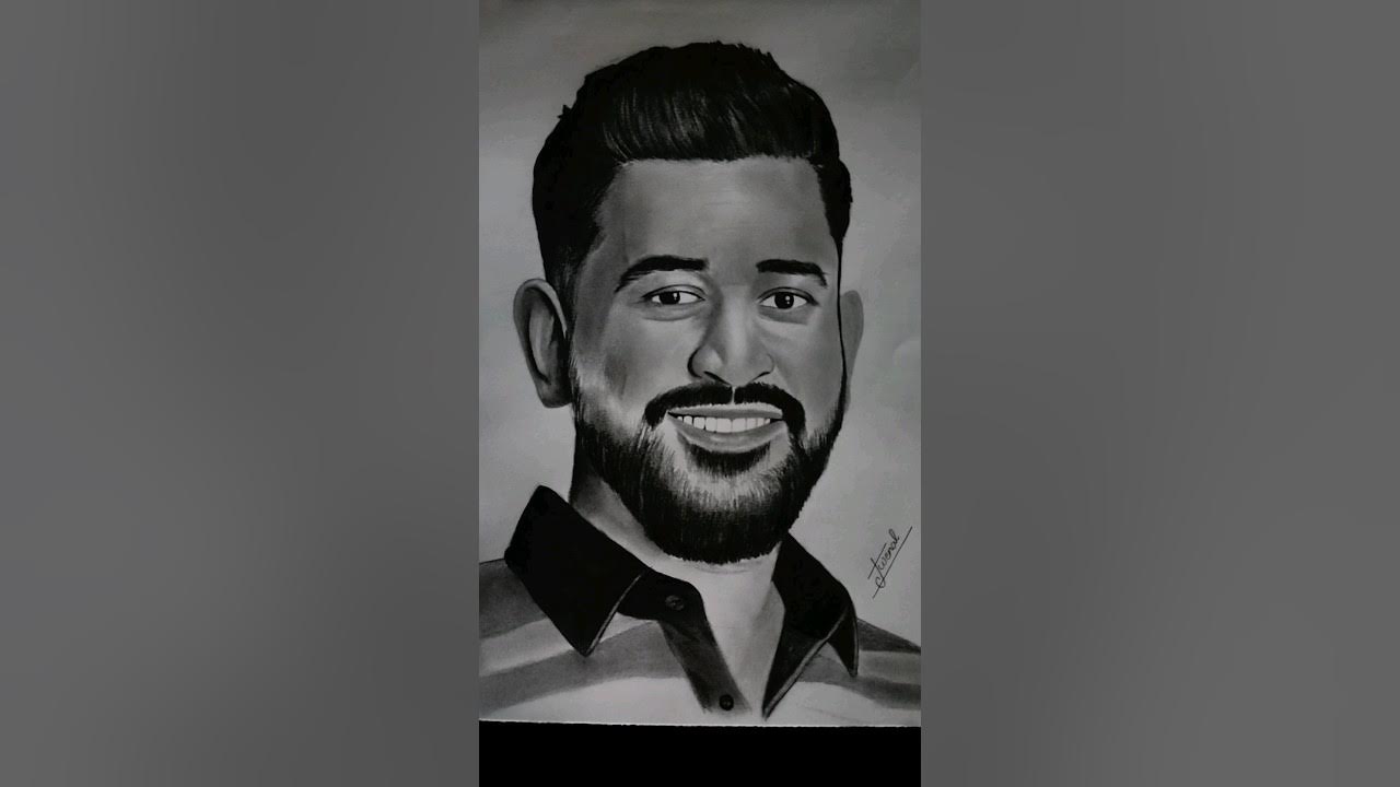 Drawing Mahendra Singh Dhoni | MSD sketch #shorts #dhoni - YouTube