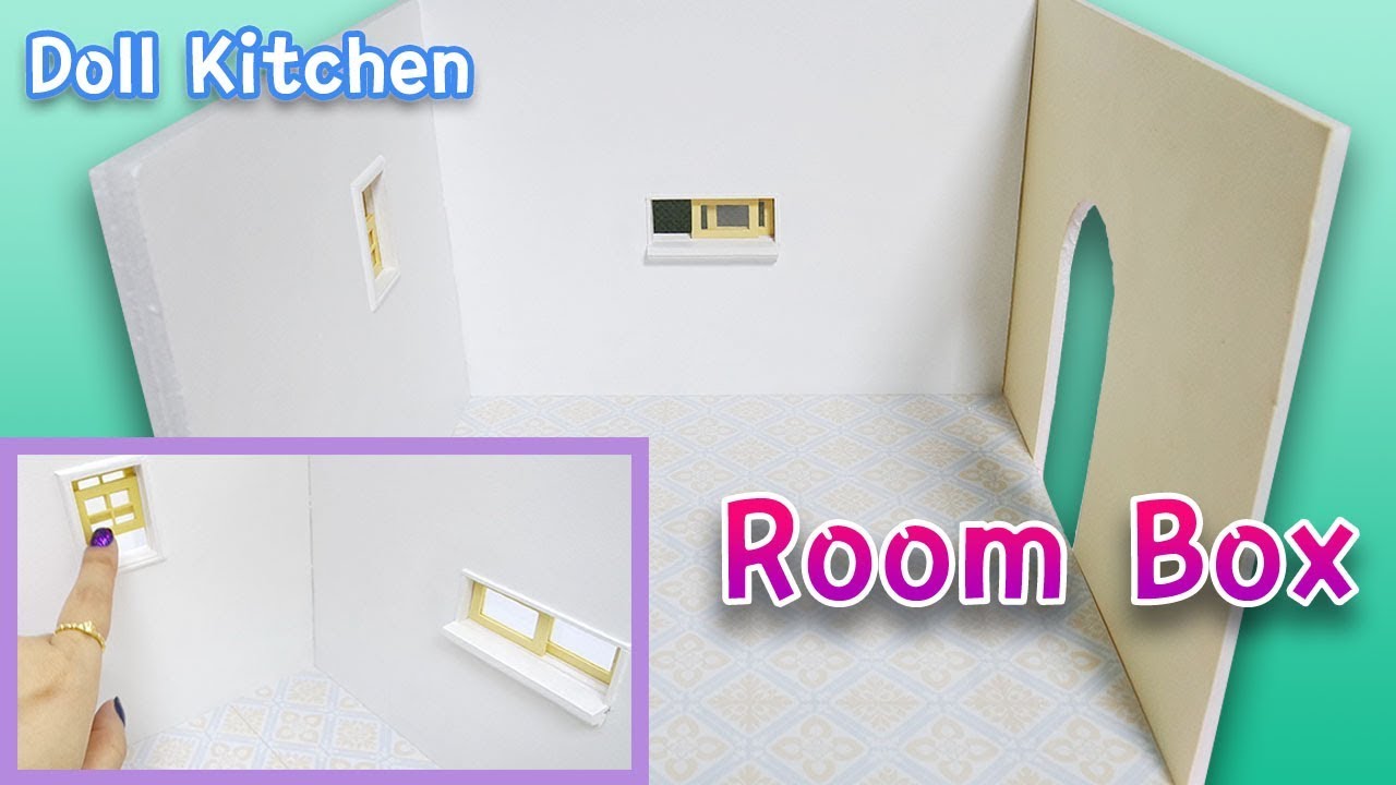 Doll kitchen #01 DIY miniature Room box 미니어쳐 주방 룸박스 만들기 - YouTube