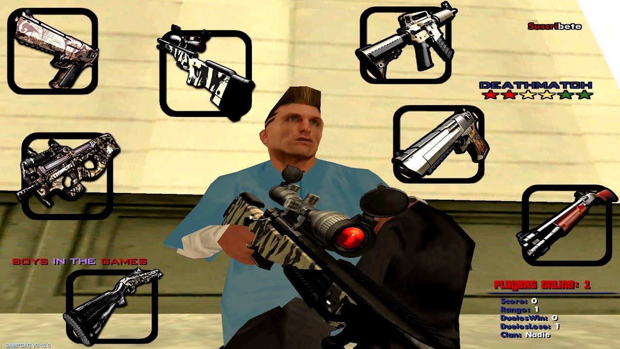 2 WEAPONS PACKS para GTA SAN ANDREAS SAMP MTA ANDROID - YouTube