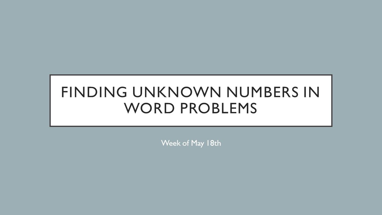 Addition Unknown Numbers - YouTube