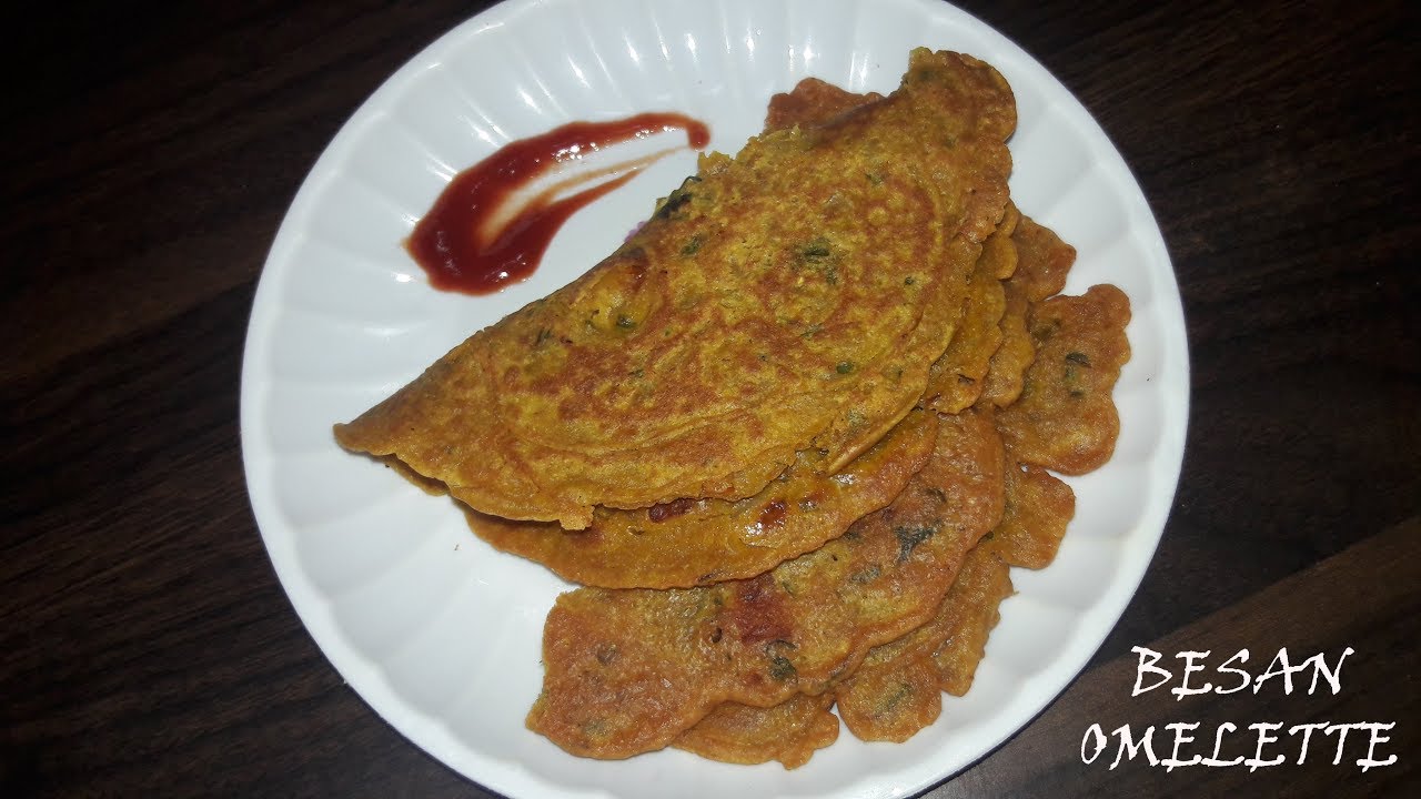 BESAN OMELETTE | BESAN CHILLA | EGGLESS OMELETTE | TOMATO OMELETTE ...