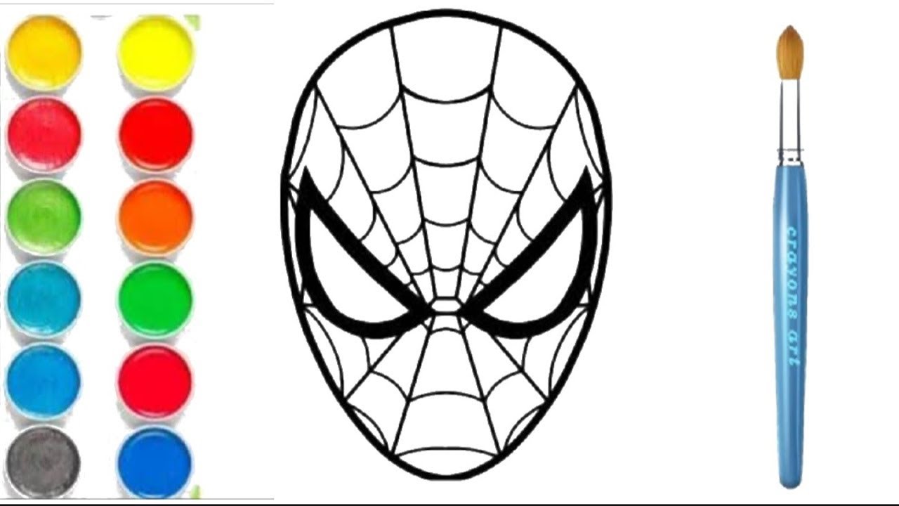 Spider-Man Easy Drawing Painting Coloring With Acryclic Paint - YouTube