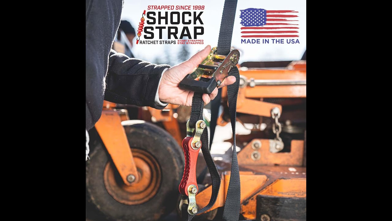 Ratchet Strap, 7’ x 1.5" Shock Absorbing Heavy Duty Tie Downs for Cargo ...