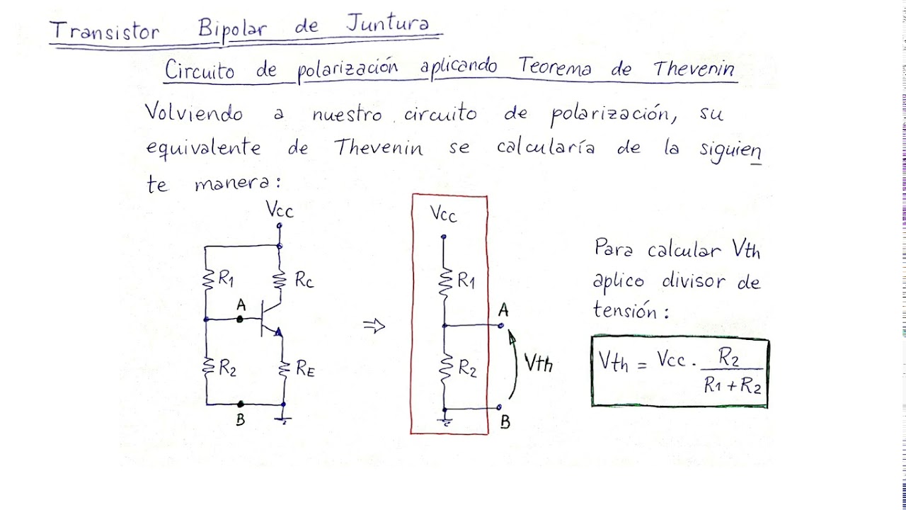 TRANSISTORES (4) Polarización, Teorema de Thevenin - YouTube
