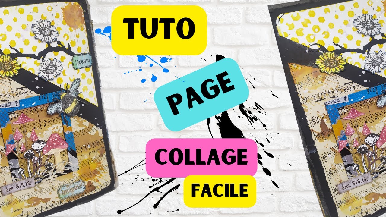 TUTO page de collage facile des découpes des tamponnages et récup - YouTube