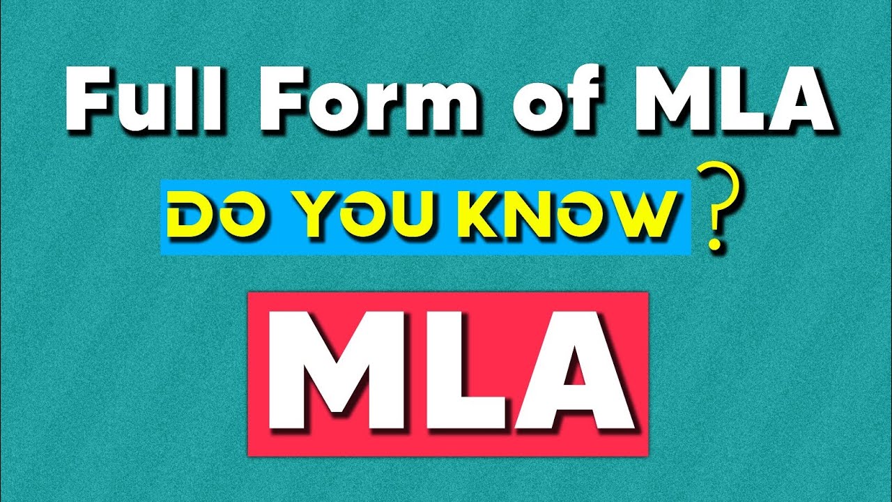 Full Form of MLA | MLA Acronym | Informative Forms - YouTube