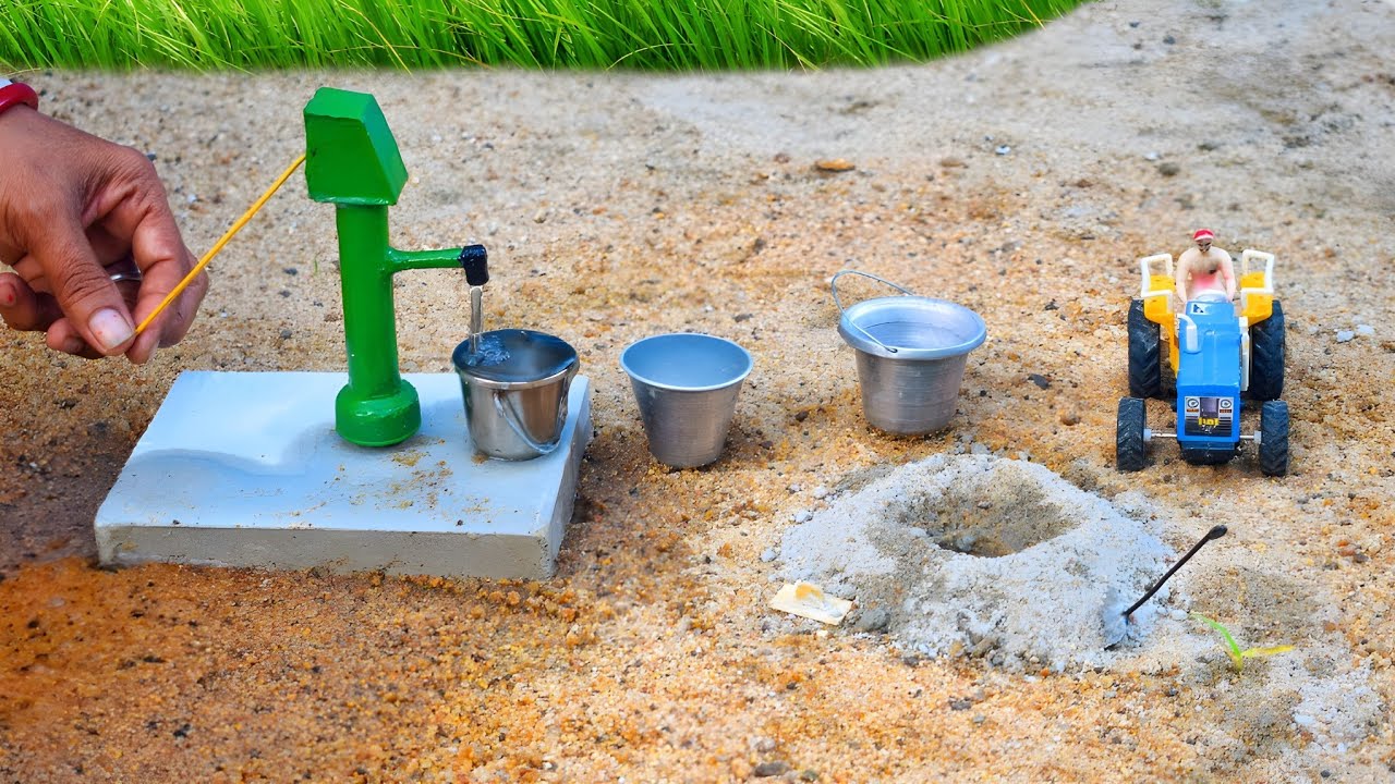 How to make water pump science project | mini hand pump construction ...