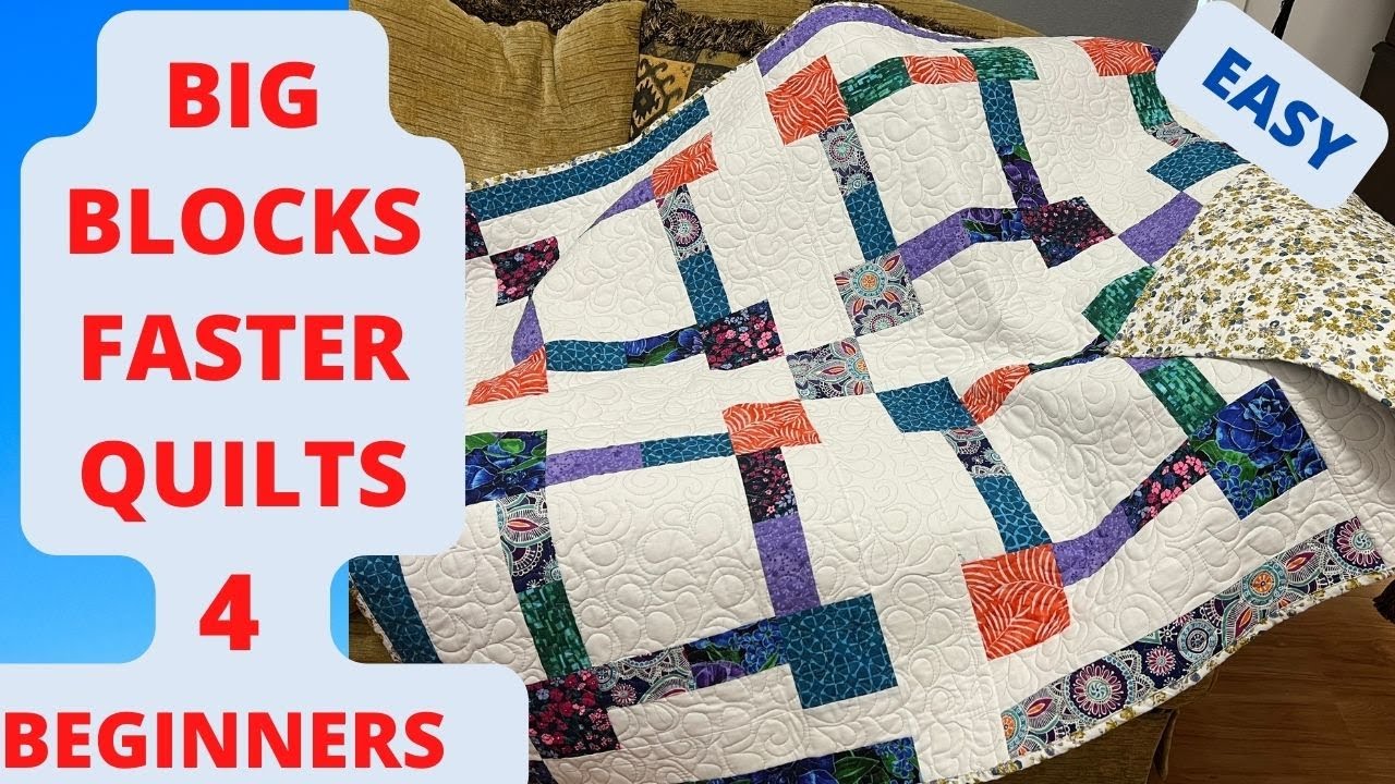 Squaring Up Quilt, QAYG 6 FAT QUARTERS, SELF-BINDING, Pattern link ...