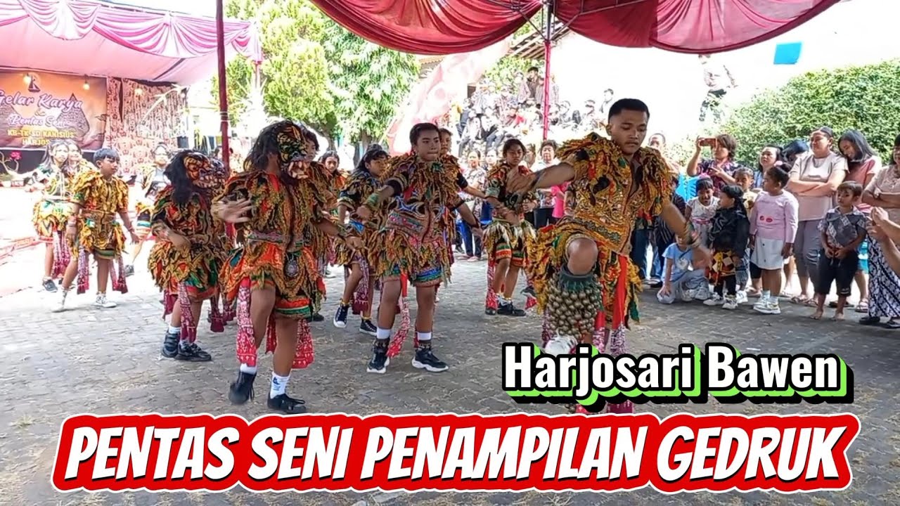 Pentas seni Gelar karya | Seni tari gedruk SDK Harjosari bawen - YouTube