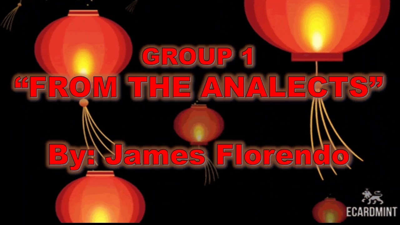 FROM THE ANALECTS - JAMES FLORENDO - YouTube
