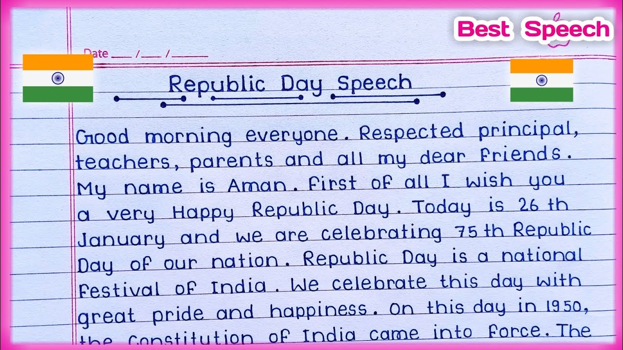 Best Speech on Republic Day in English || Republic Day Speech | 26 ...