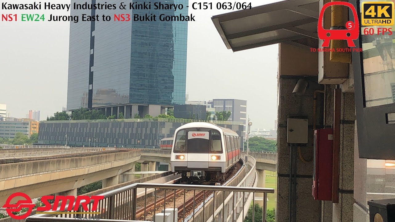 ⁴ᴷ⁶⁰ [KHI NSL RETURN] SMRT Trains, NSL Train Ride [Jurong East → Bt Gombak] - Kawasaki C151 063/ ...