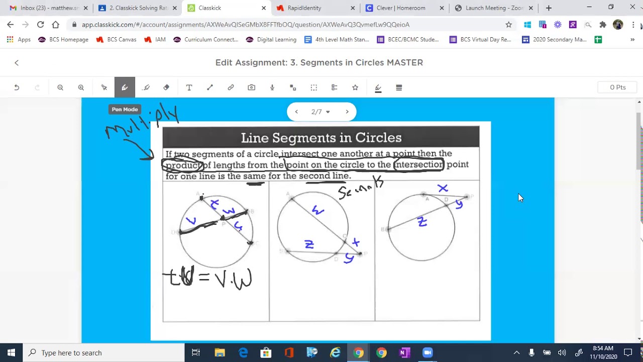 Circle Properties Proportional Segments in Circles Cases Explanation ...