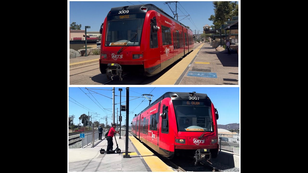 San Diego Trolley 3000 series Copper Line Santee to El Cajon ...
