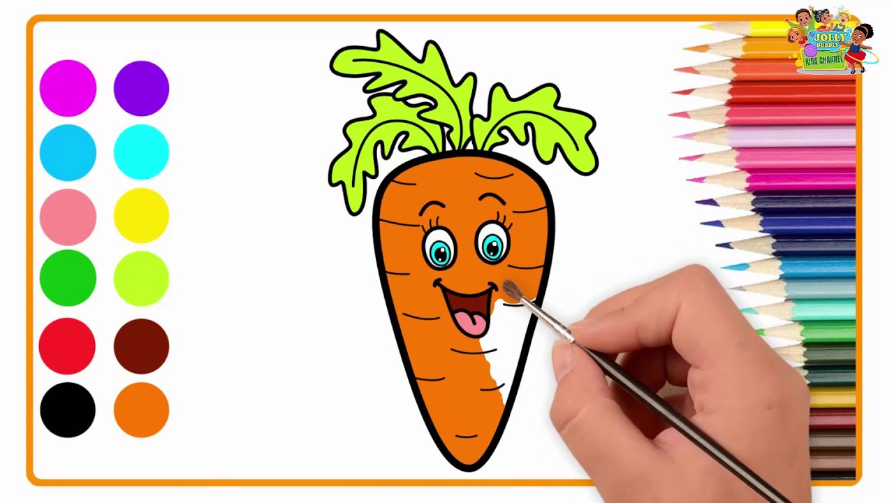 Draw a Carrot Easy Carrot Drawing For Kids - @Jolly Bubbly Pat TV - YouTube