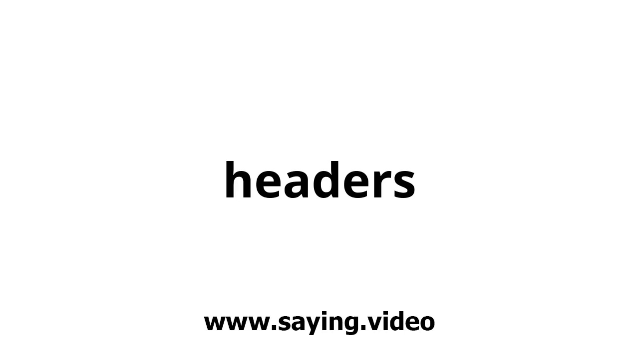 How to say headers in English - YouTube