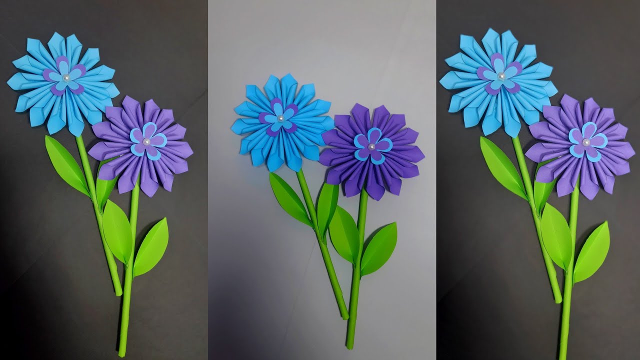 Easy and beautiful paper flower /Beautiful paper flower making ideas ...