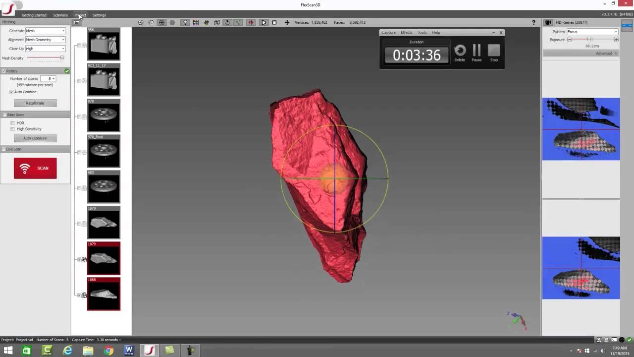 HDI 120 3D Scanner: 3D Scanning a Rock in 5 Minutes - YouTube