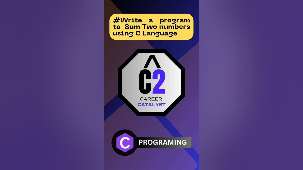 Sum Of Two Numbers Using C Codecodingcprogrammingarithmeticoperationssumaddition