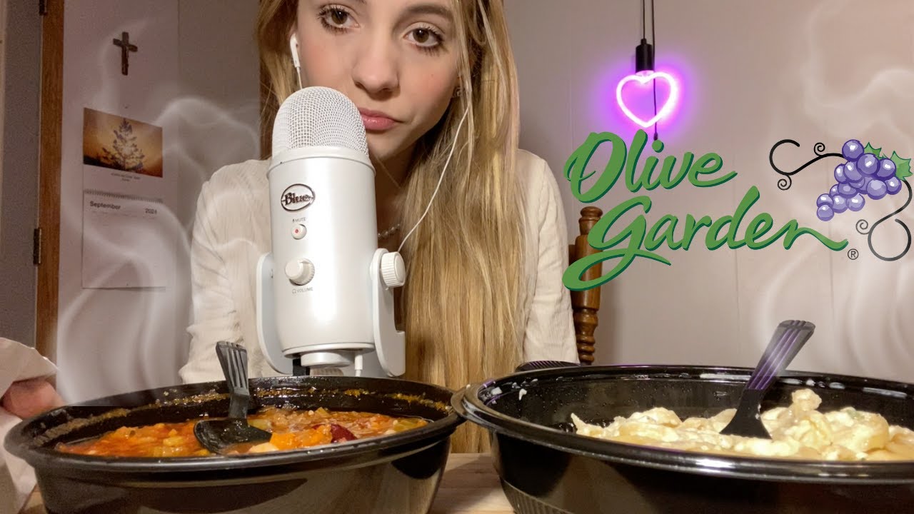 ASMR Eating Olive Garden Pasta - YouTube