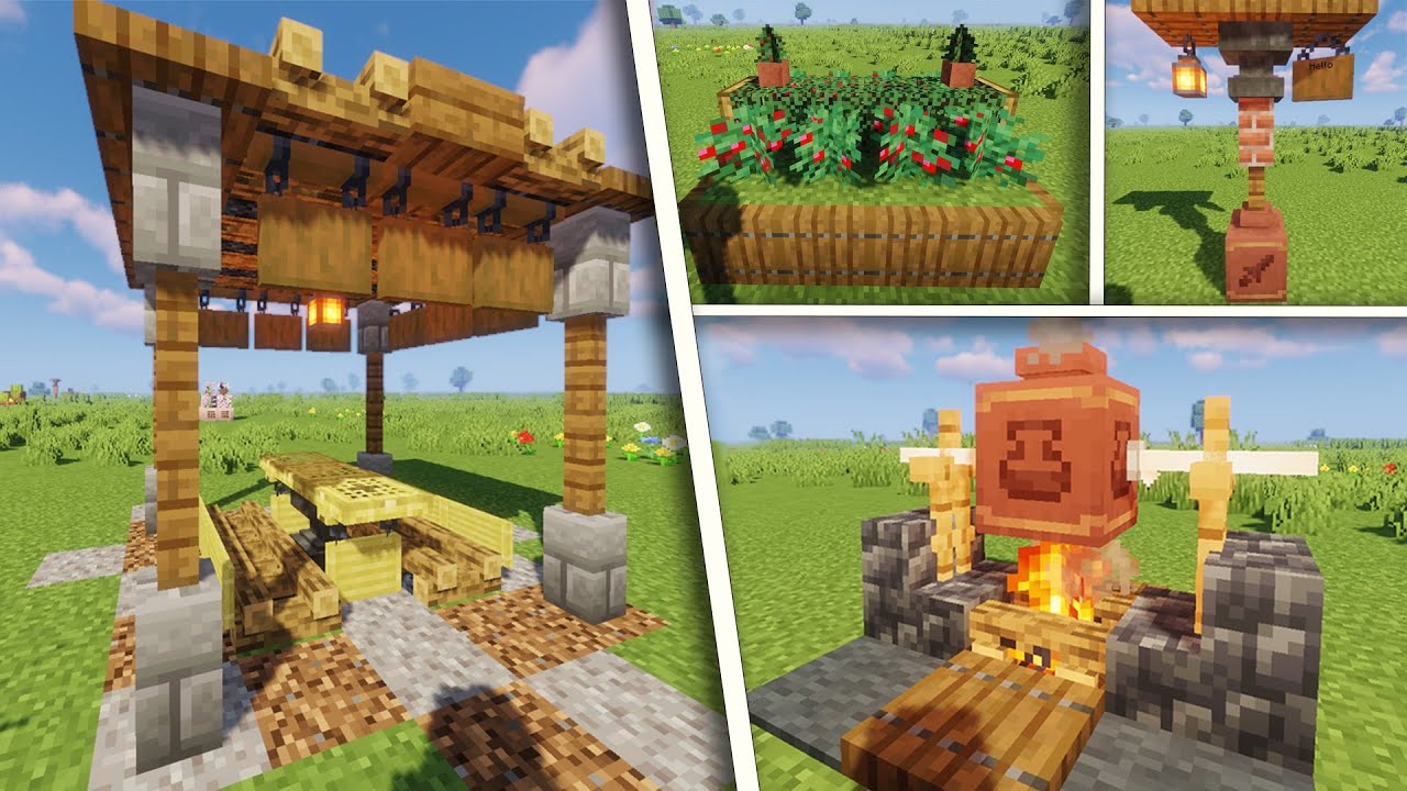 10 Outdoor Decorations Ideas Minecraft 1.20+ - YouTube
