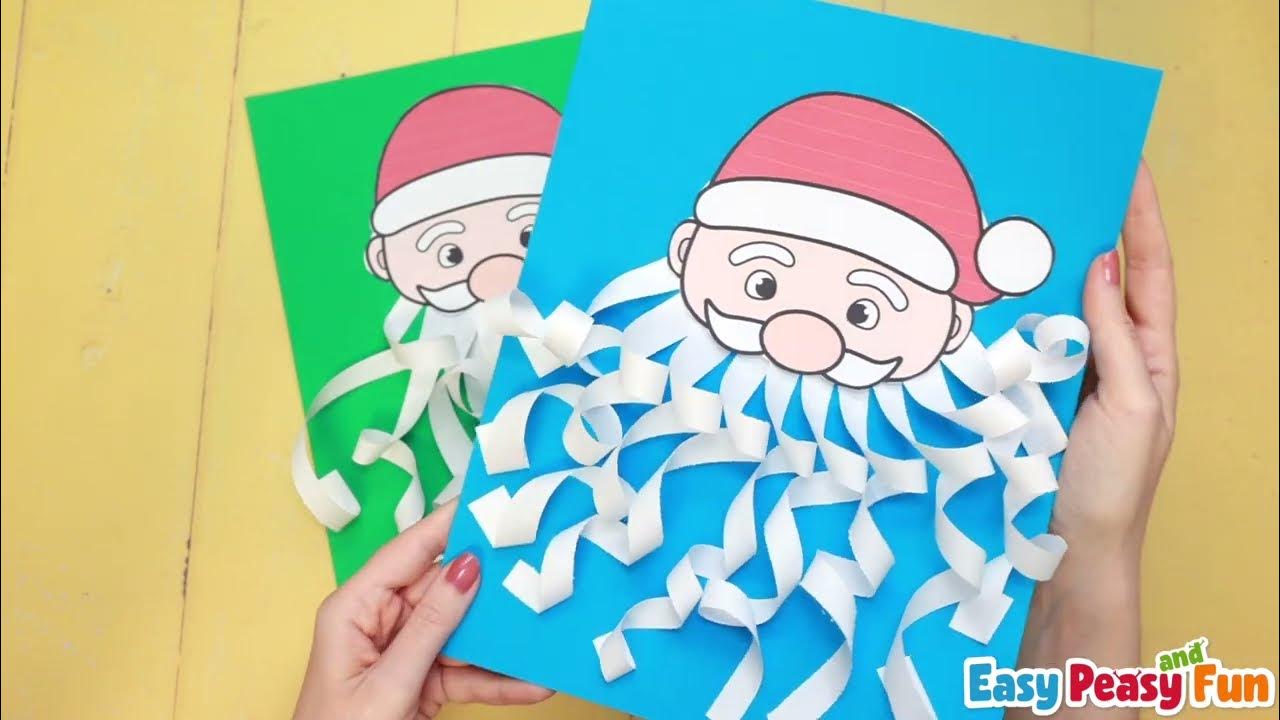 Curly Paper Beard Santa Craft - YouTube
