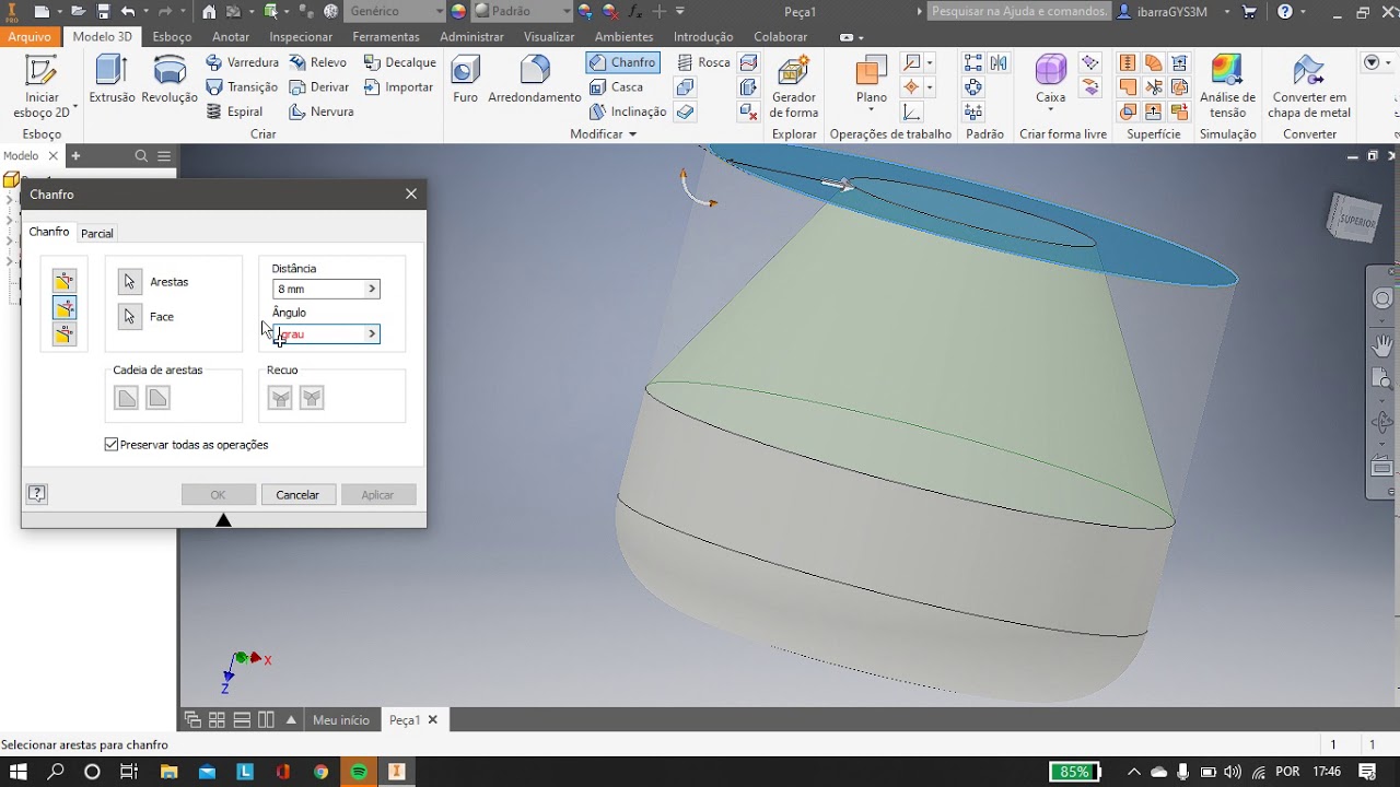 Primeiros comandos e interface - Laboratório de inventor 2019 parte 1 ...
