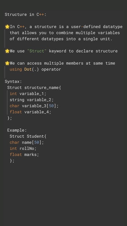 Structure In C Structure Program Cppprogramming Shortsfeed Youtube