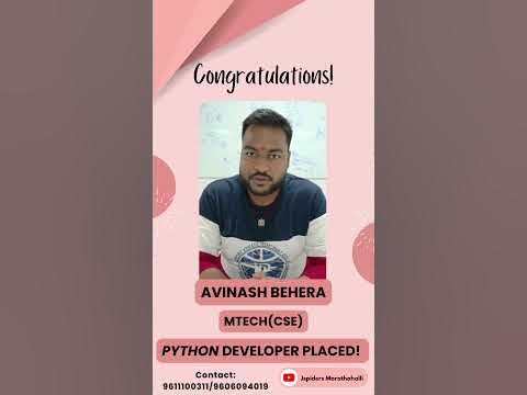Student Successfully Placed | Python Full Stack Development | Jspiders Marathahalli | Avinash ...