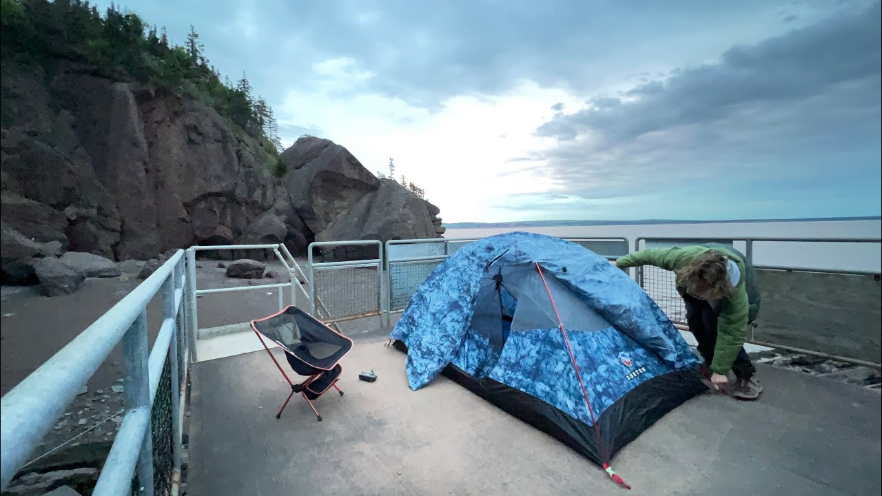Solo Overnight on Emergency High Tide Tower - YouTube