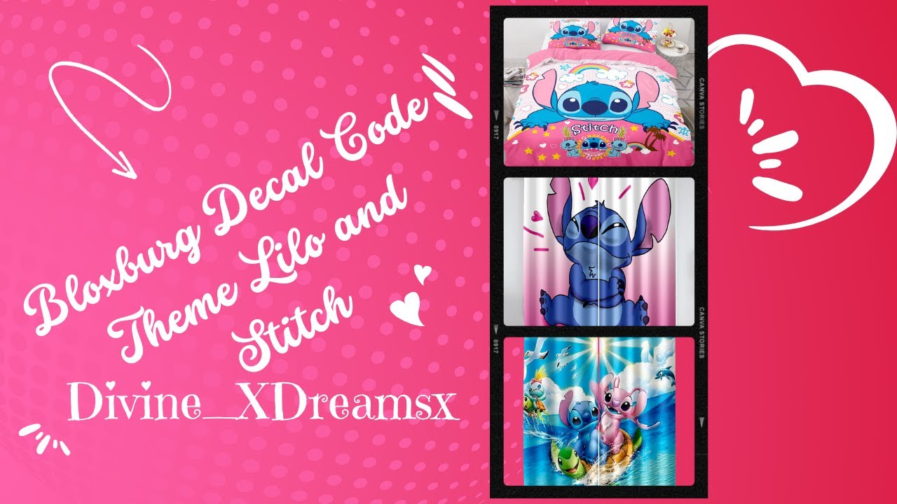 Bloxburg Decal Code : Theme Lilo and Stitch - YouTube