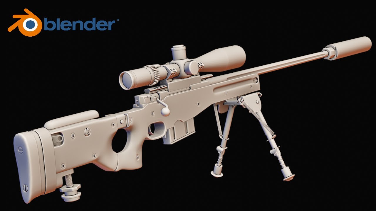 Modelling An Awm Sniper Rifle In Blender Tutorial Part 1 Arijan Youtube