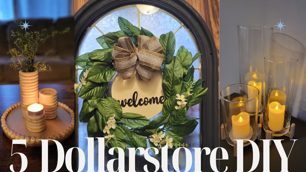 5 Dollar store DIY High End Looking Decor on a Budget Friendly - YouTube