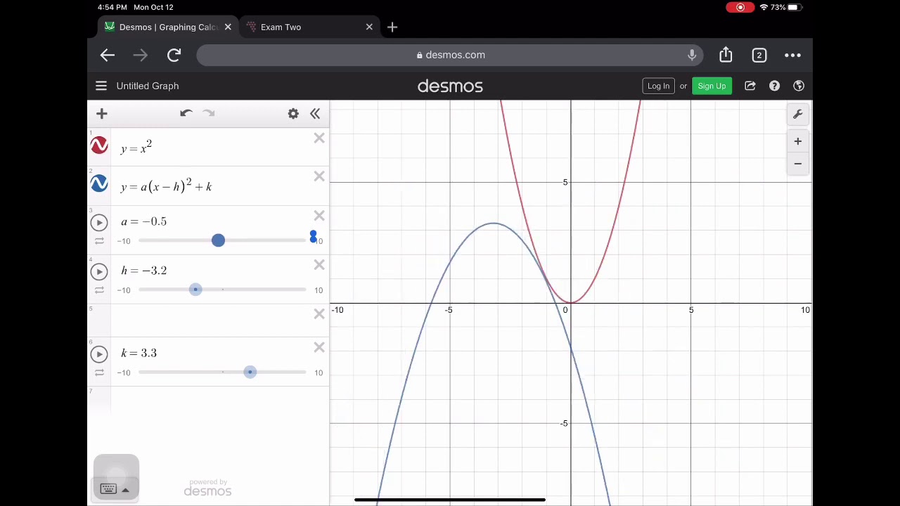 Desmos Transformations - YouTube